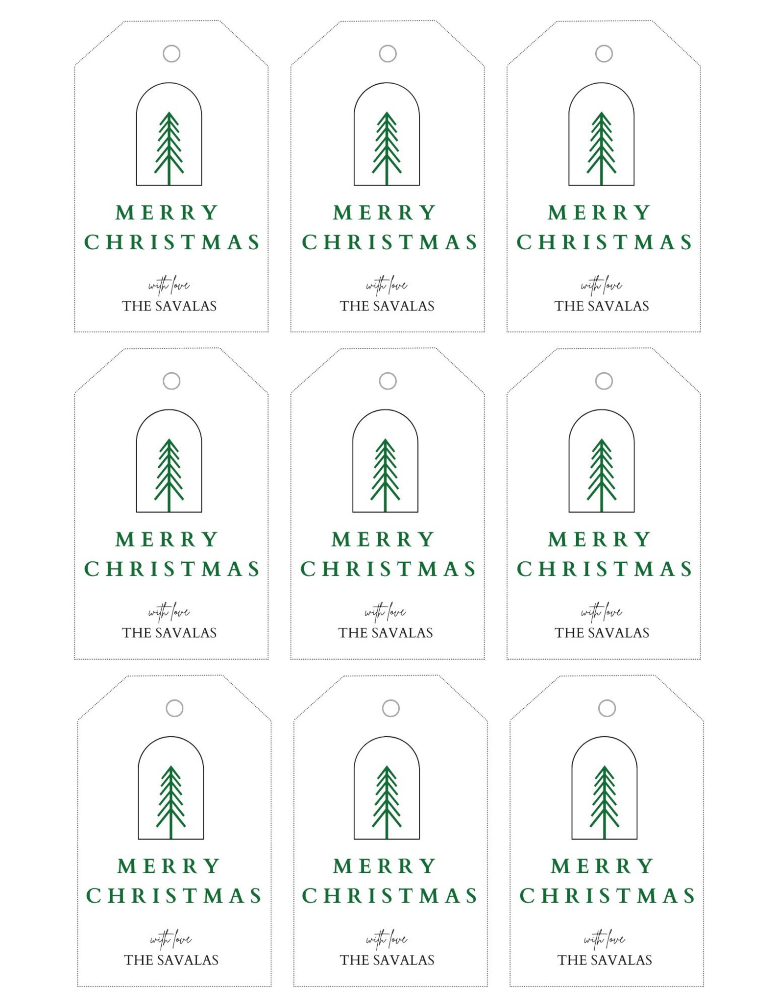 Editable Happy Holidays Gift Tag Template, Printable Modern Holiday ...