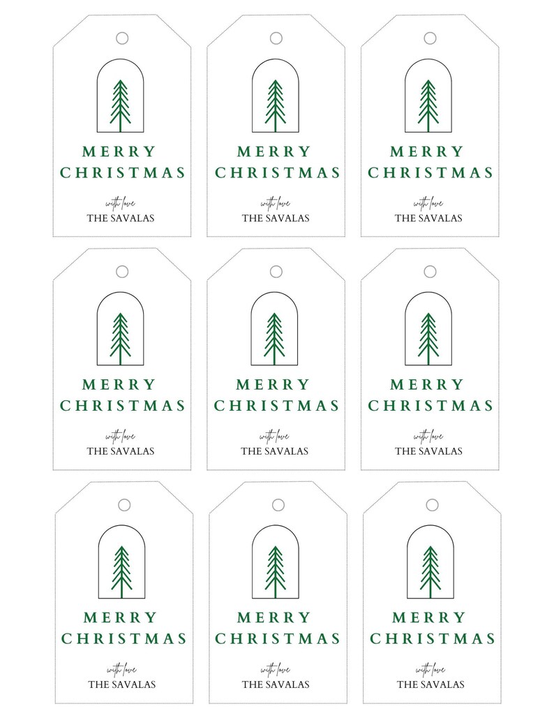 Editable Happy Holidays Gift Tag Template, Printable Modern Holiday ...