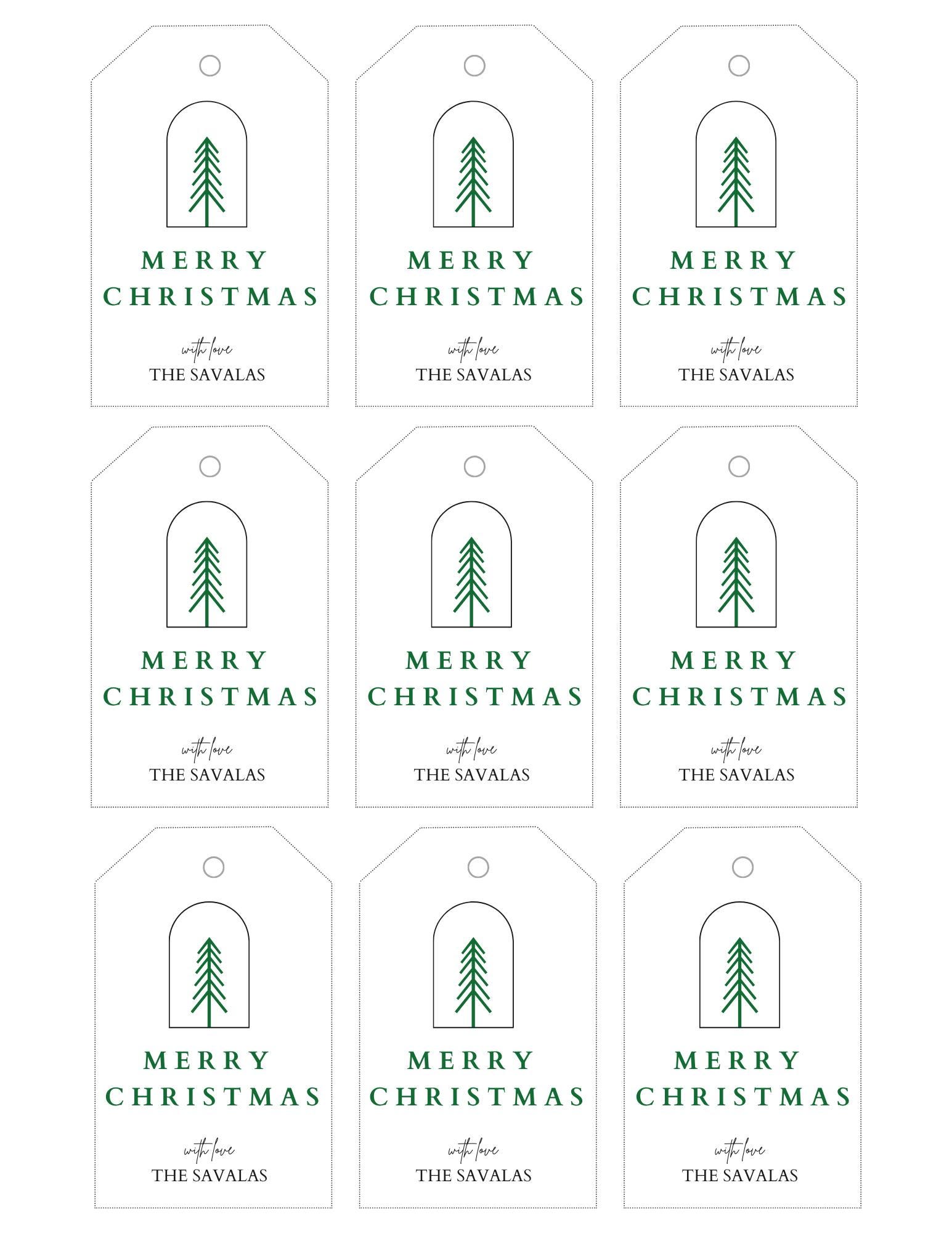 Editable Happy Holidays Gift Tag Template, Printable Modern Holiday ...