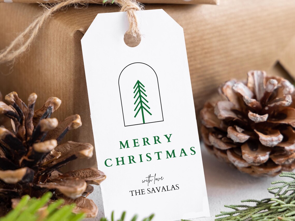 Editable Happy Holidays Gift Tag Template, Printable Modern Holiday ...