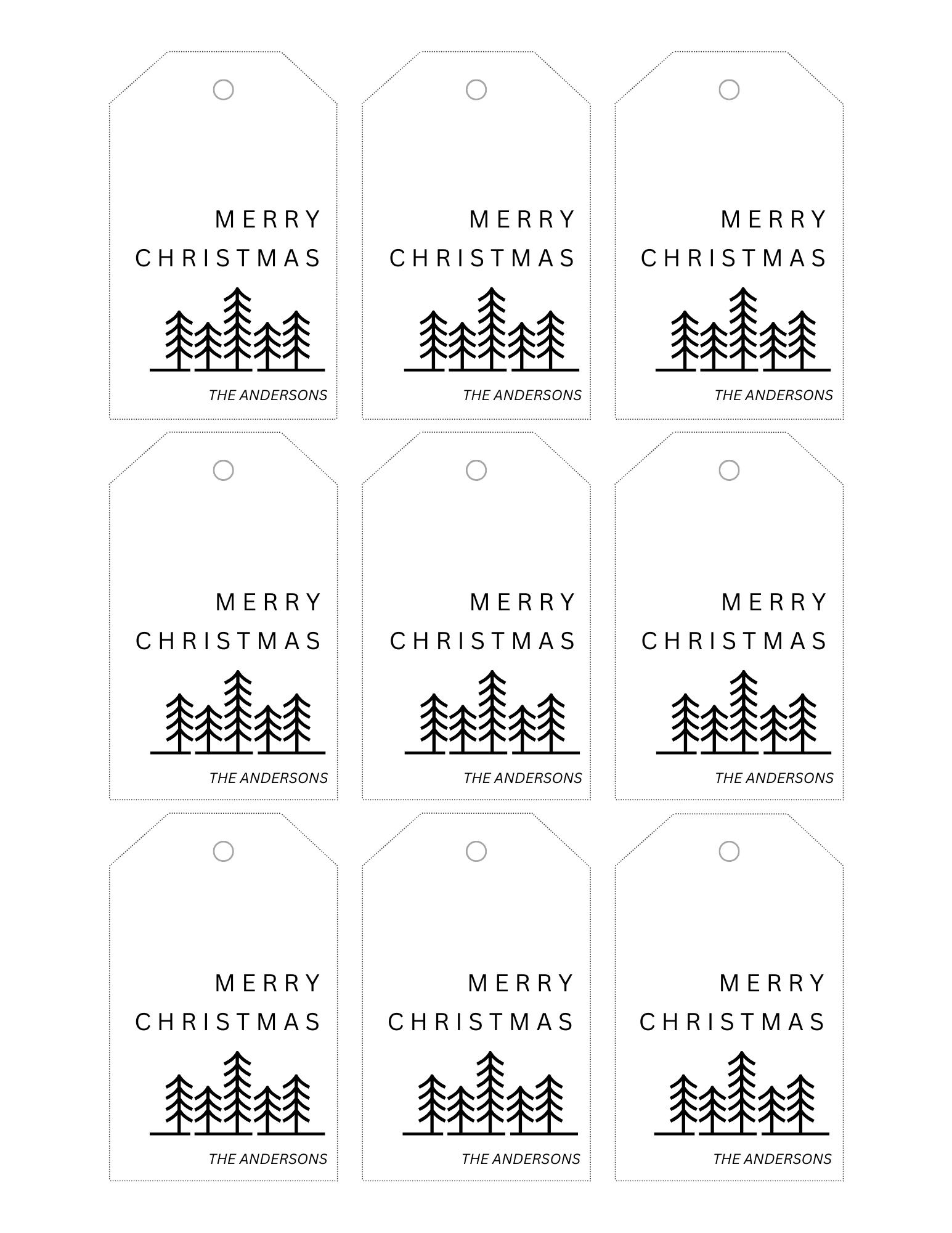 Editable Christmas Gift Tag / Christmas Tree Gift Tag / Personalized ...