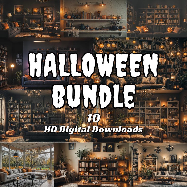 10 Halloween Virtual Backgrounds 10 HD Designs for Zoom and Teams ...