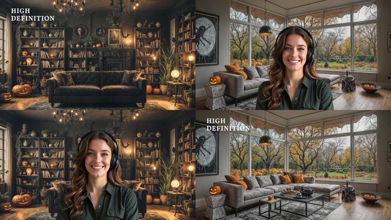 10 Halloween Virtual Backgrounds 10 HD Designs for Zoom and Teams ...