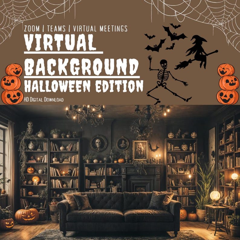 Spooky Halloween Virtual Background for Zoom and Teams Meetings ...