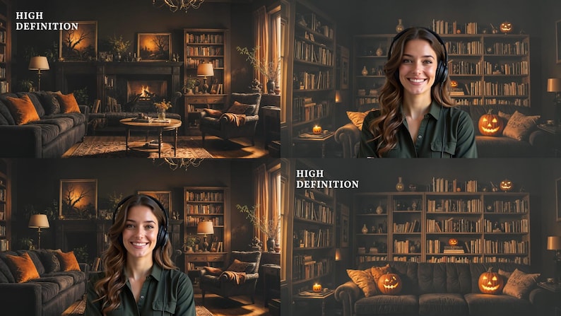 10 Halloween Virtual Backgrounds 10 HD Designs for Zoom and Teams ...