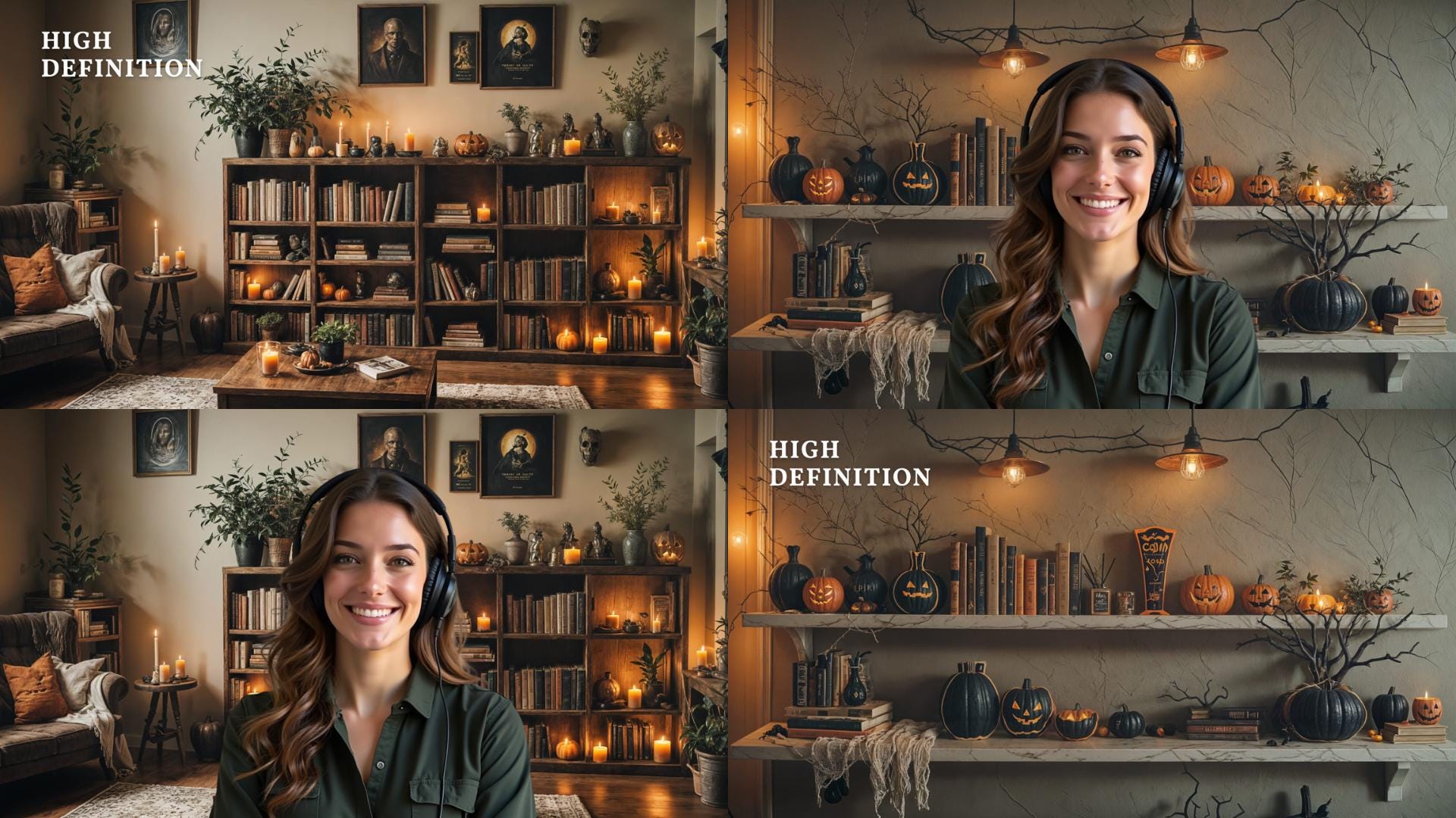 10 Halloween Virtual Backgrounds 10 HD Designs for Zoom and Teams ...