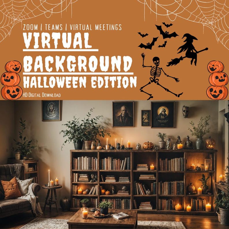 Spooky Halloween Virtual Background for Zoom and Teams Meetings ...