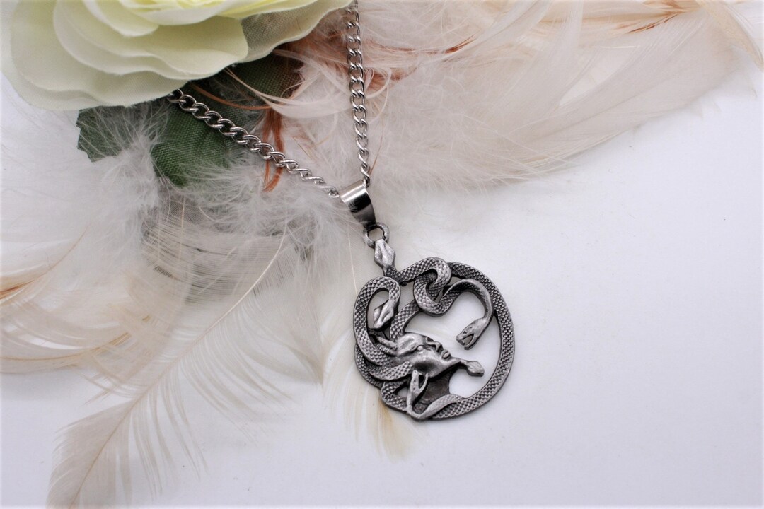 Mythological, Medusa Pendant. Unique Design. Antique Silver. Goth ...
