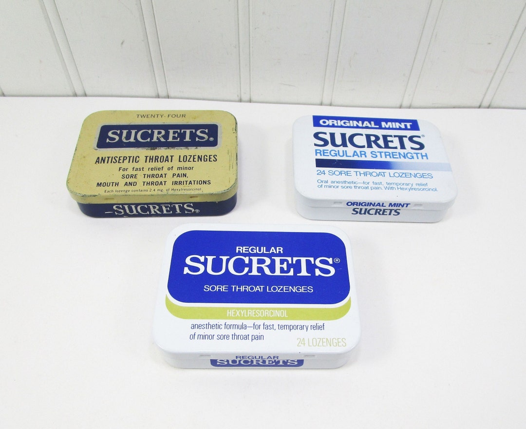 Sucrets Tins, Vintage Hinged Lid Small Collectible Container Your ...