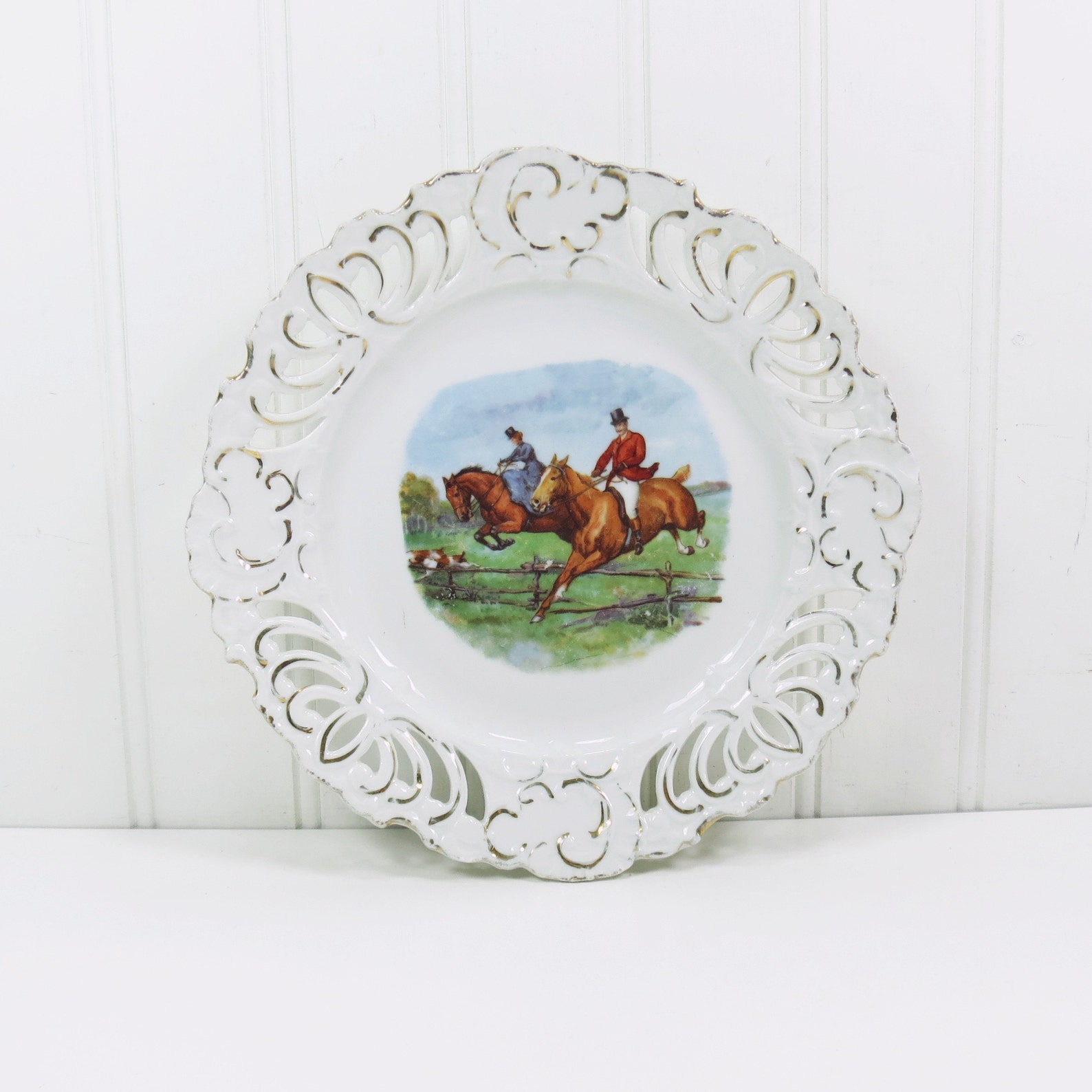 Fox Hunt Plate Hounds and Jumping Horseback Hunters | Etsy