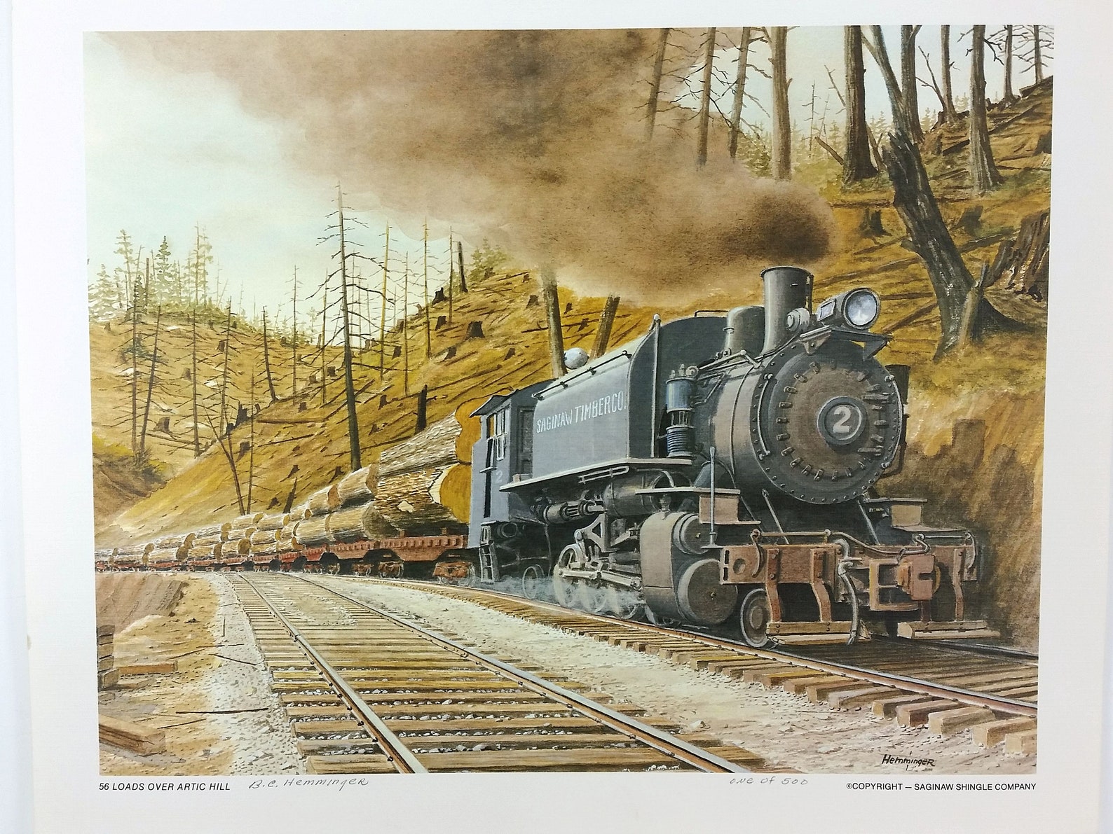 Northwest Logging Railroad Prints on Linen B C Hemminger | Etsy