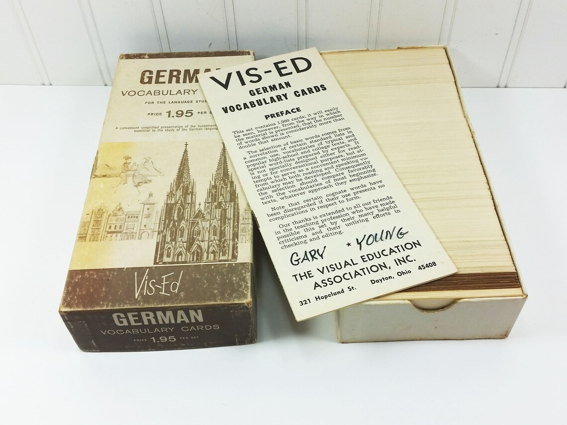 German Vocabulary Cards for the Language Student Vis-Ed | Etsy