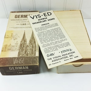 German Vocabulary Cards for the Language Student Vis-Ed | Etsy