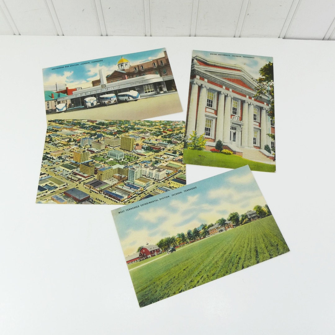 Linen Postcards 1940s Jackson Tennessee Midland Texas Souvenir ...
