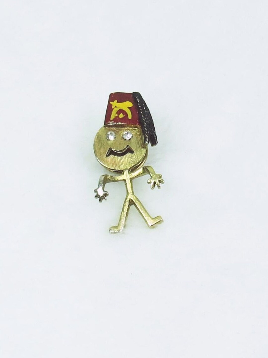 Shriner in Fez Pin Red Enamel and Gold Stick Figure Lapel Tie - Etsy