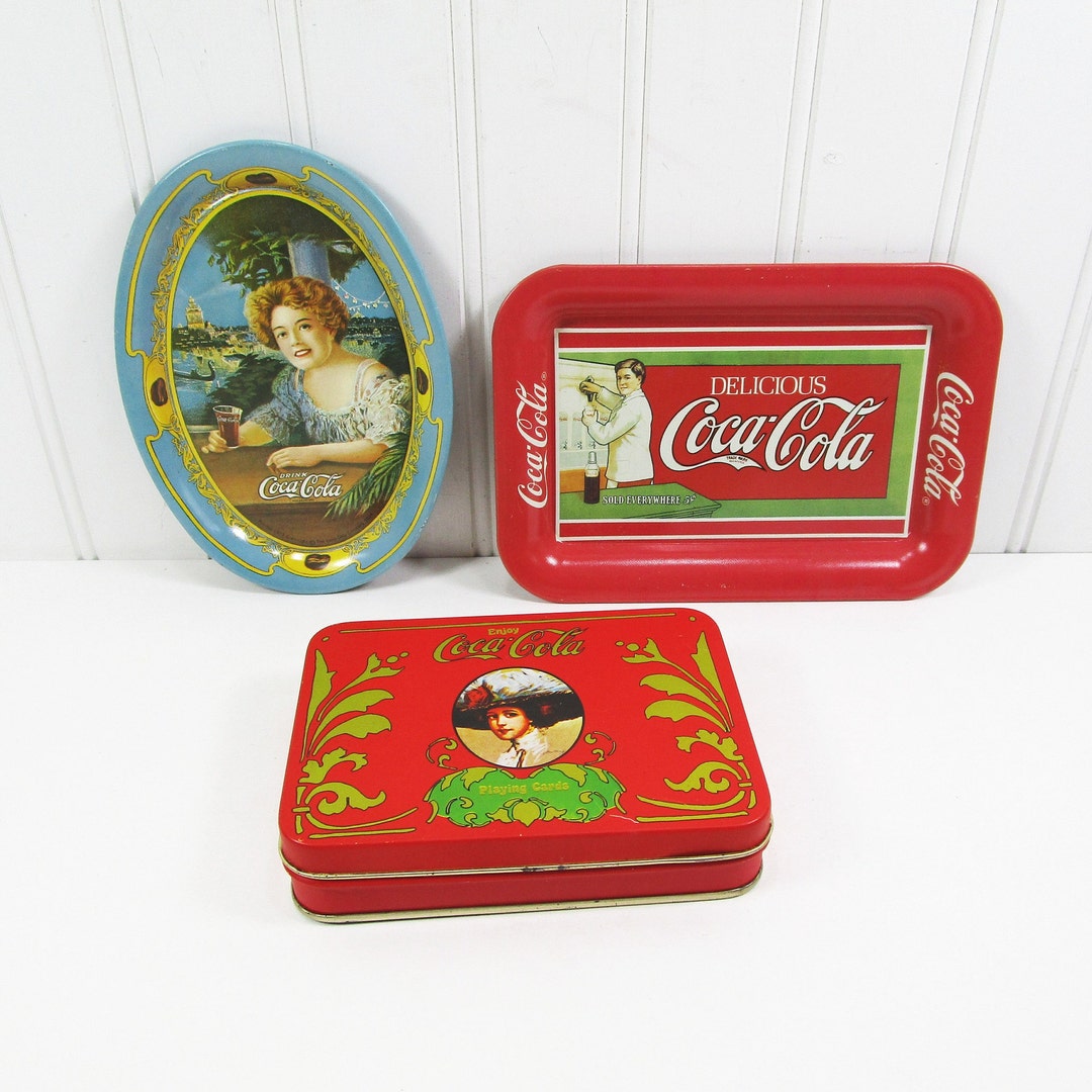 Coca Cola Tin Collection Vintage Coke Ad Miniature Tins and Playing ...