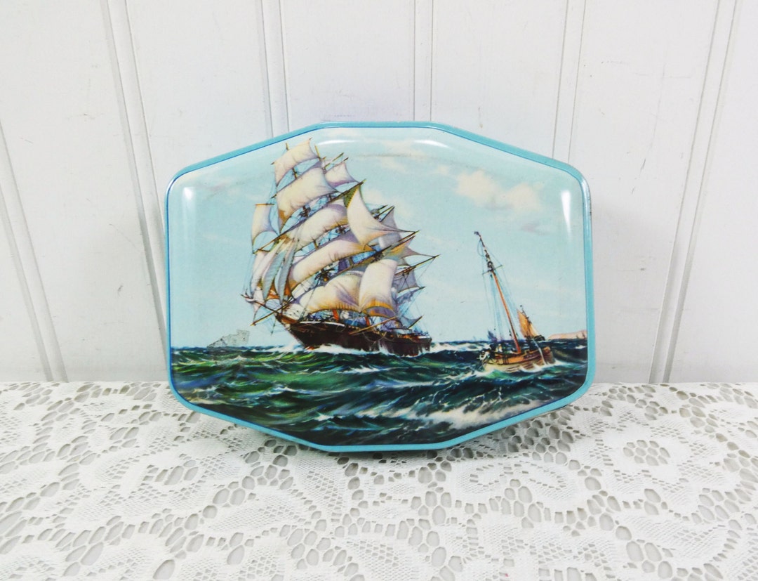 Sailing Clipper Blue Tin Horner Vintage Assortment of Toffee Tin Made ...