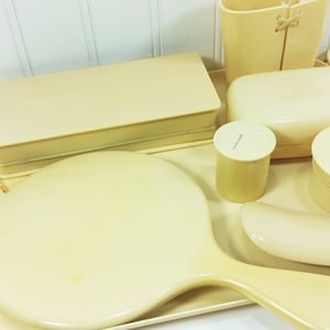 Pyralin Toiletry Set Early 1900s Ivory Celluloid Bath Accessory 13 ...