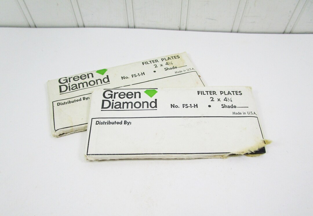 Welding Filter Plates Vintage Green Diamond Heavy Glass for Welding ...