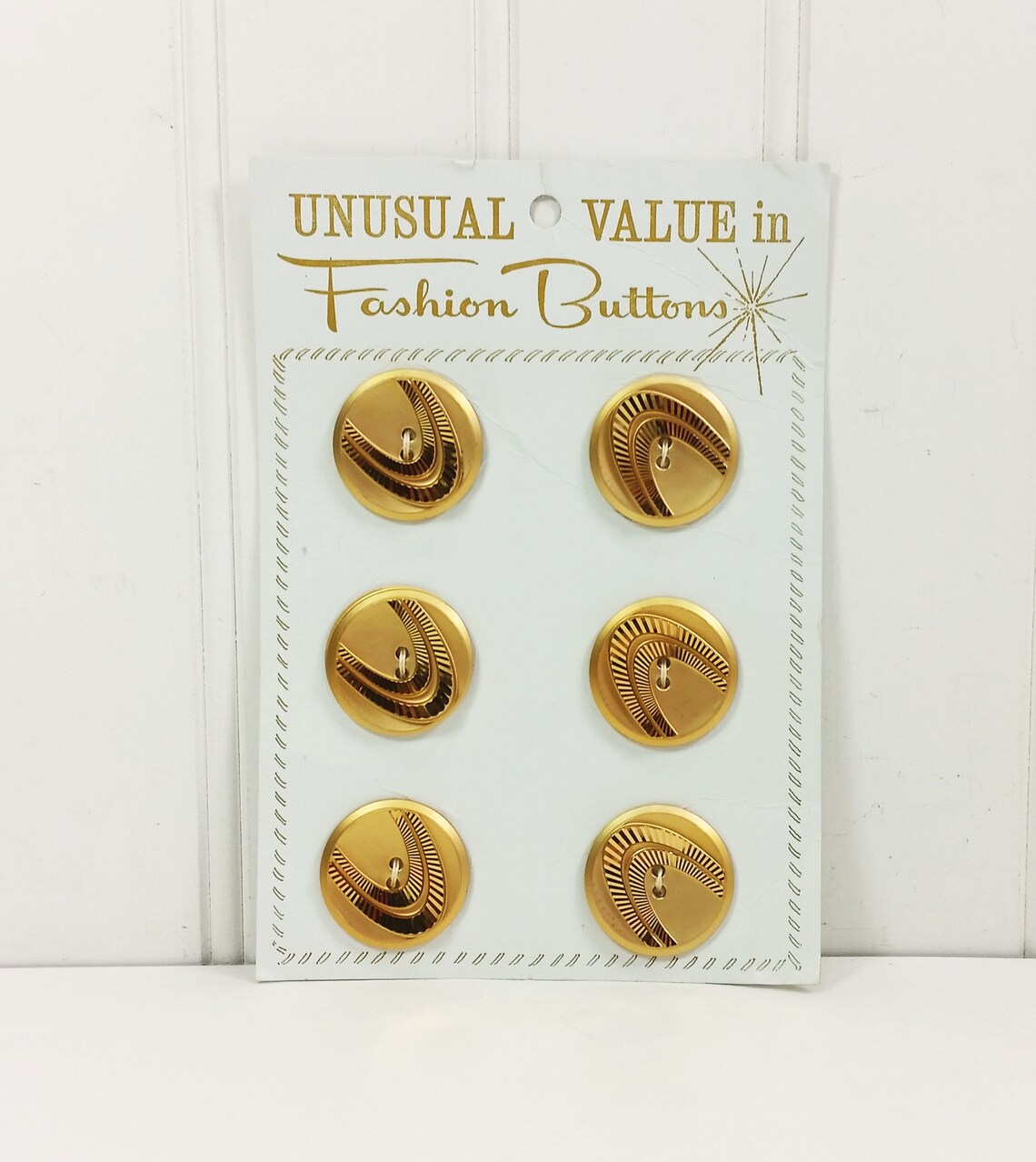 Art Deco Gold Buttons With Arch Design Large Vintage 28mm | Etsy