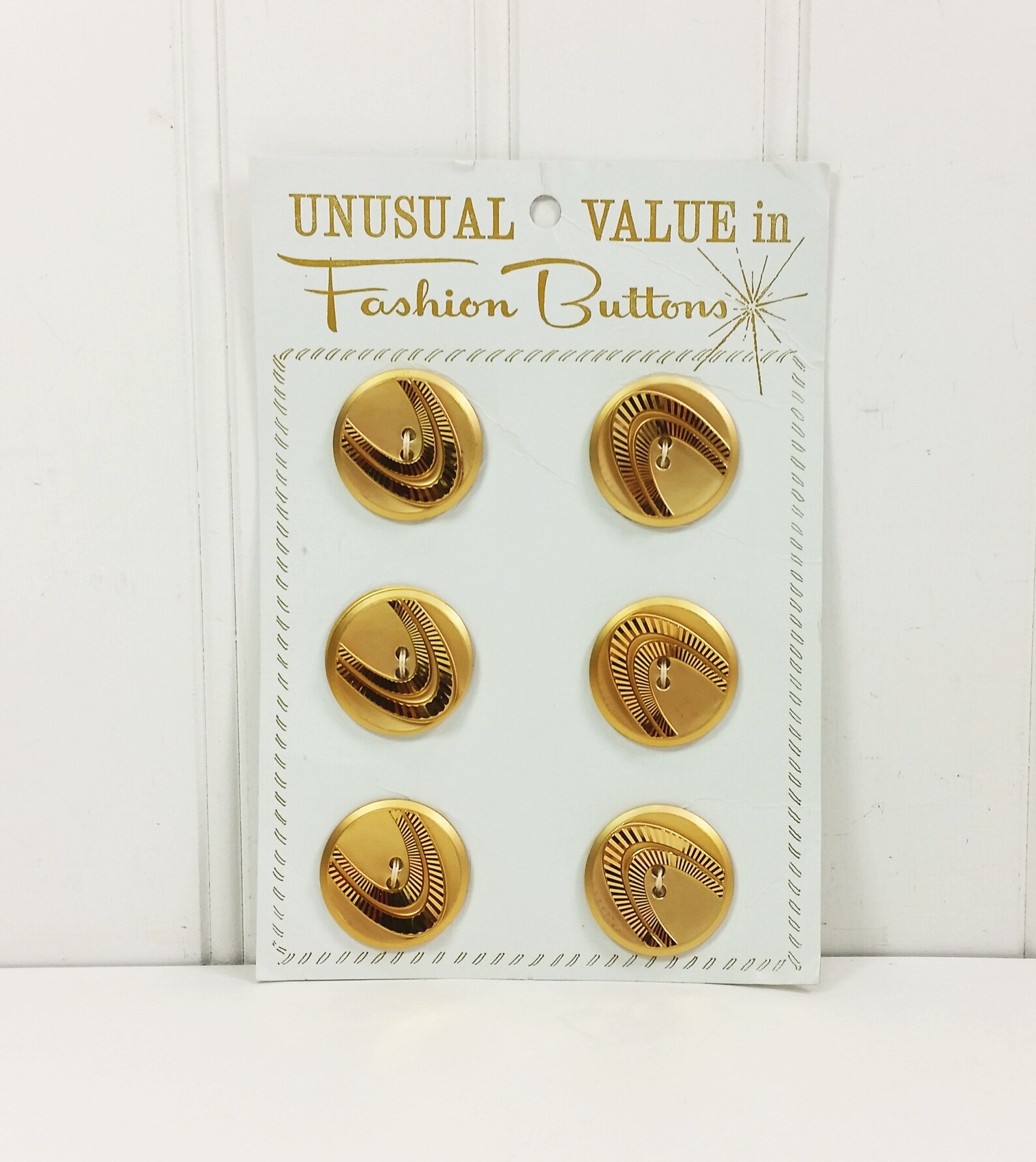 Art Deco Gold Buttons With Arch Design Large Vintage 28mm | Etsy