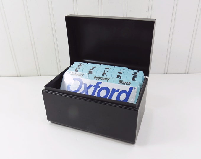 Metal Filing Box, Black Steelmaster Lit-ning 3 X 5 Index Card Storage ...