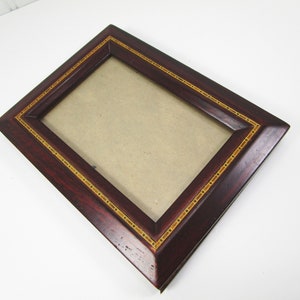 Wood Inlay Frame Brown With Gold Inlay Details Small 6x4 Inch Easel ...