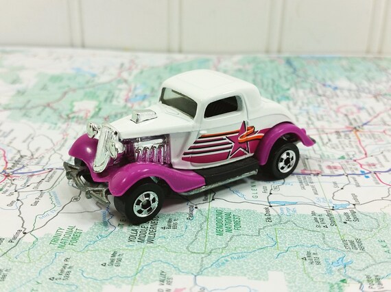 Hot Wheels '34 Ford Coupe 3 Window #196 Hot Rod 1991 Release Purple and ...