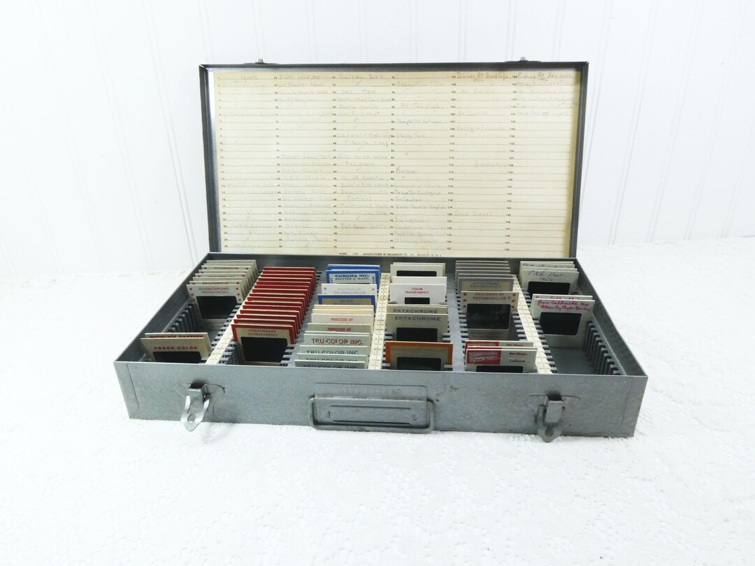 Brumberger Metal Storage Case With Clasp and Handle Including 1950's ...
