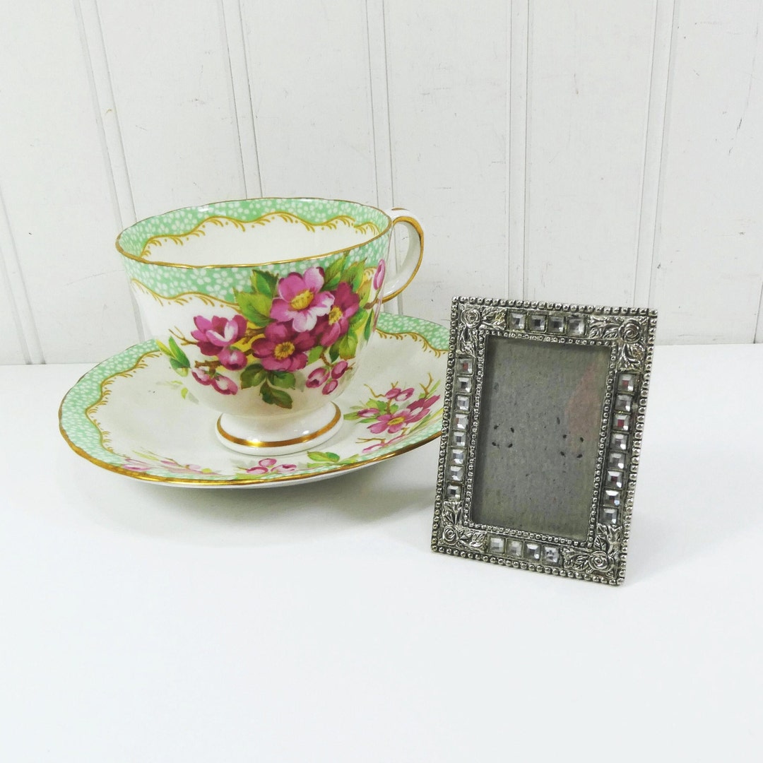 Tiny Picture Frame 3 X 2 Rhinestone With Roses Small Ornate Metal ...