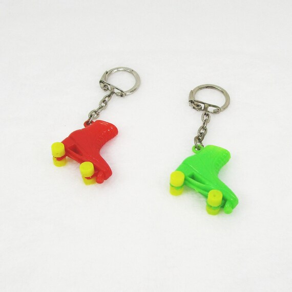 Roller Skate Zipper Pull or Key Ring 1980's Red and G… - Gem