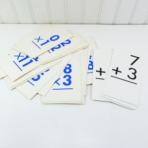 Math Flashcards Vintage Arithmetic Multiplication Addition Incomplete ...