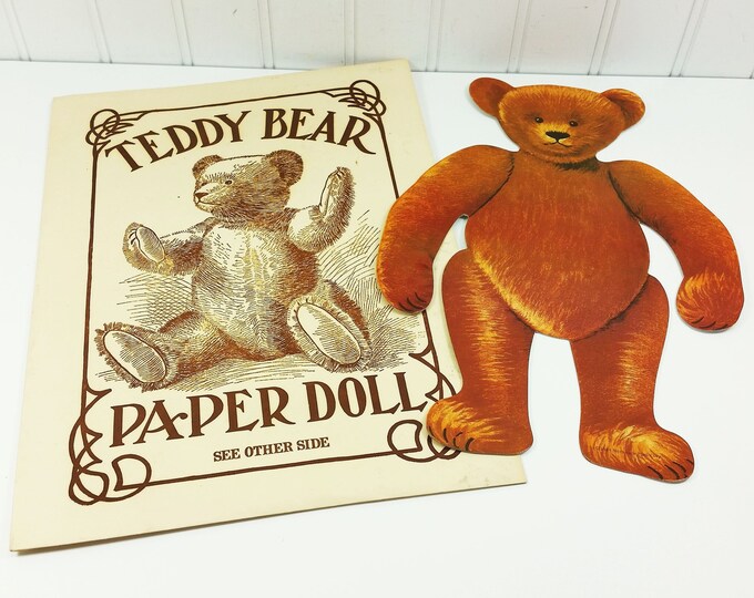 Teddy Bear Paper Doll With 5 Costumes Vintage Merrimack Replica ...