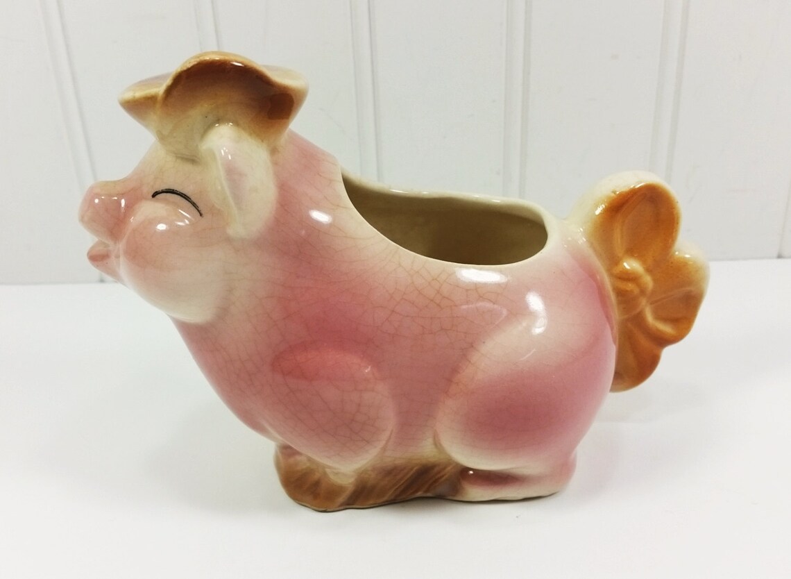 Spaulding Pig Creamer Pitcher Vintage China Beret Wearing Pig | Etsy