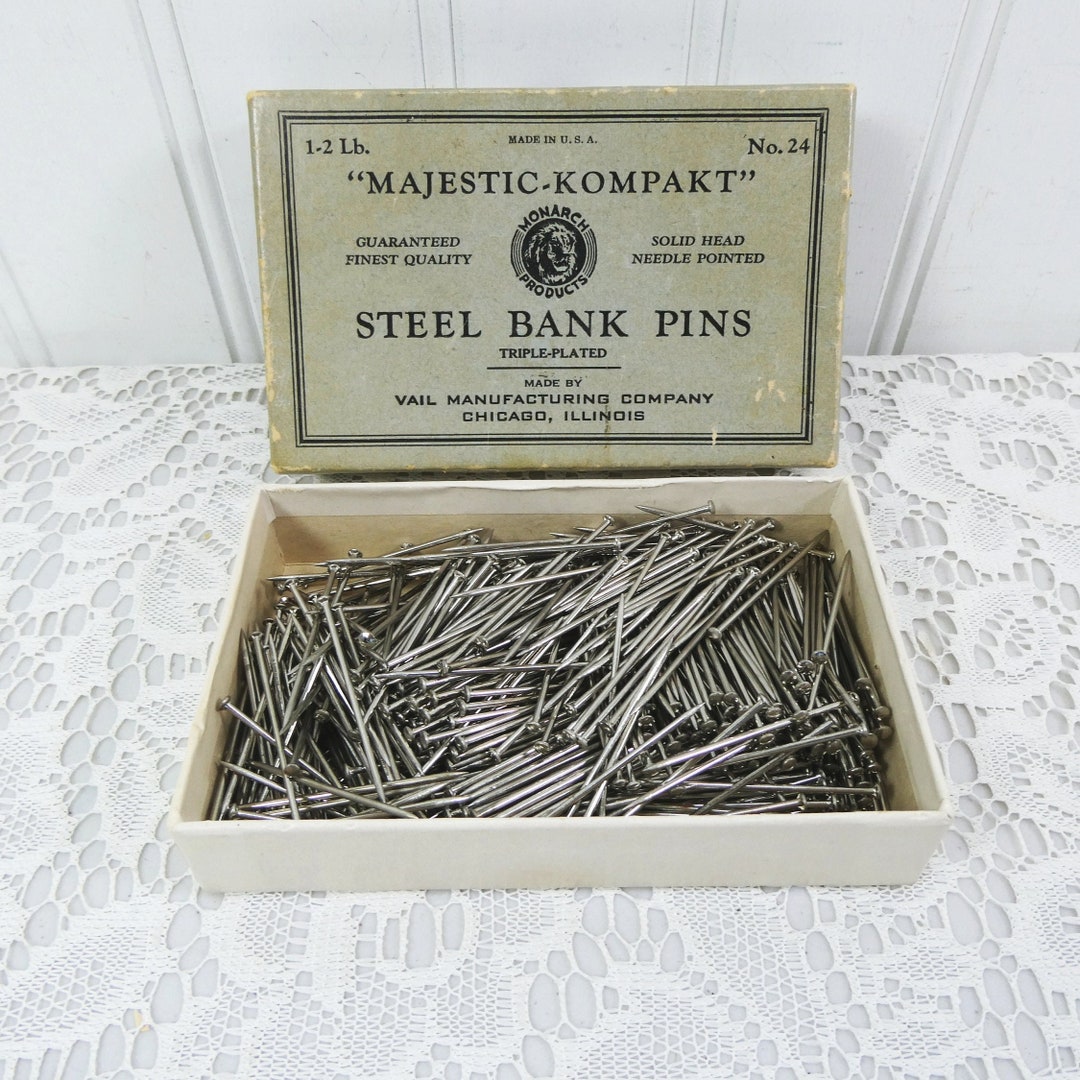 Majestic Kompakt Steel Bank Pins, 1-2 Lb Triple Plated Solid Head ...