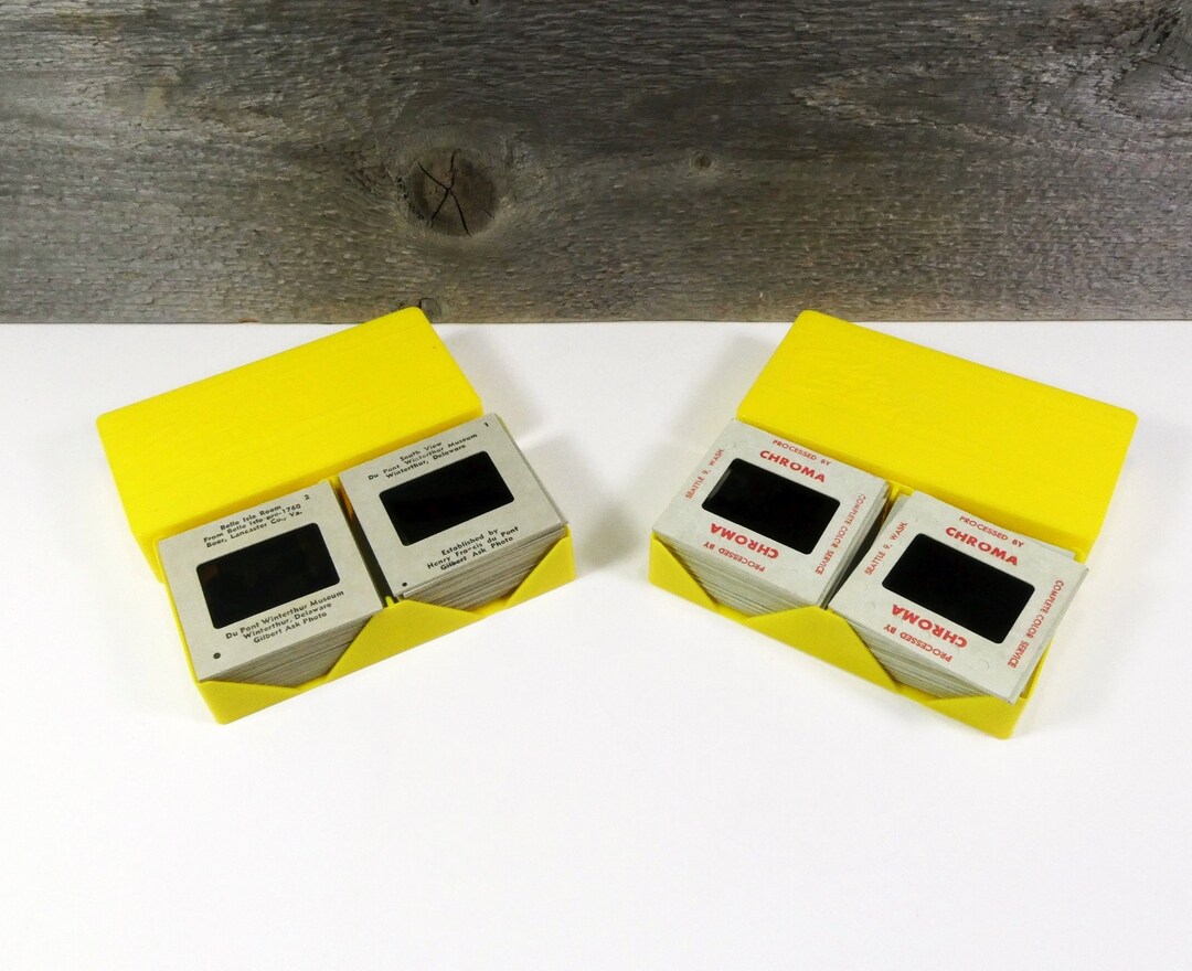 Photo Slides in Yellow Storage Box CHOICE of Du Pont Winterthur Museum ...