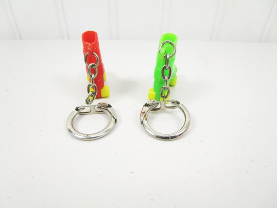Roller Skate Zipper Pull or Key Ring 1980's Red and G… - Gem