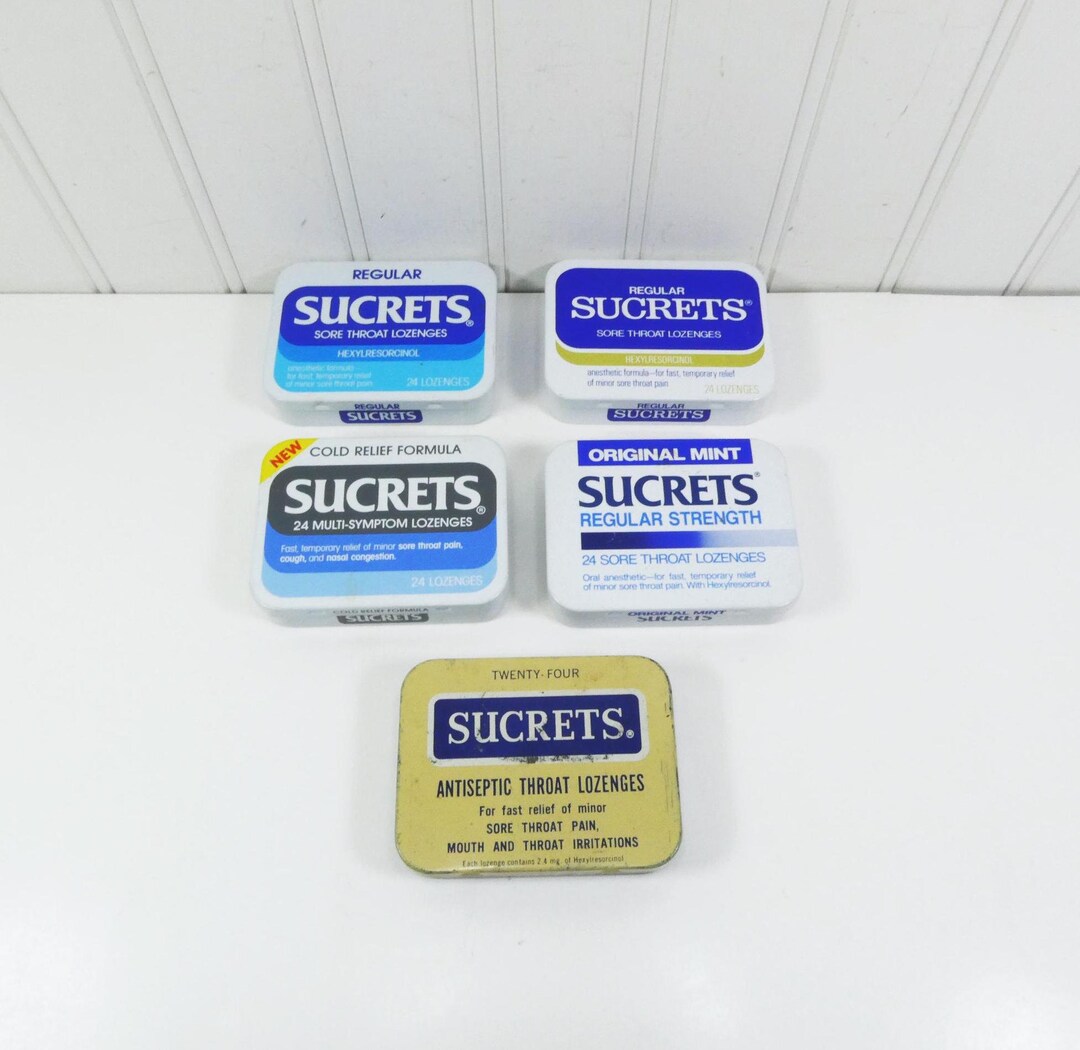 Sucrets Tins, Vintage Hinged Lid Small Collectible Container Your ...