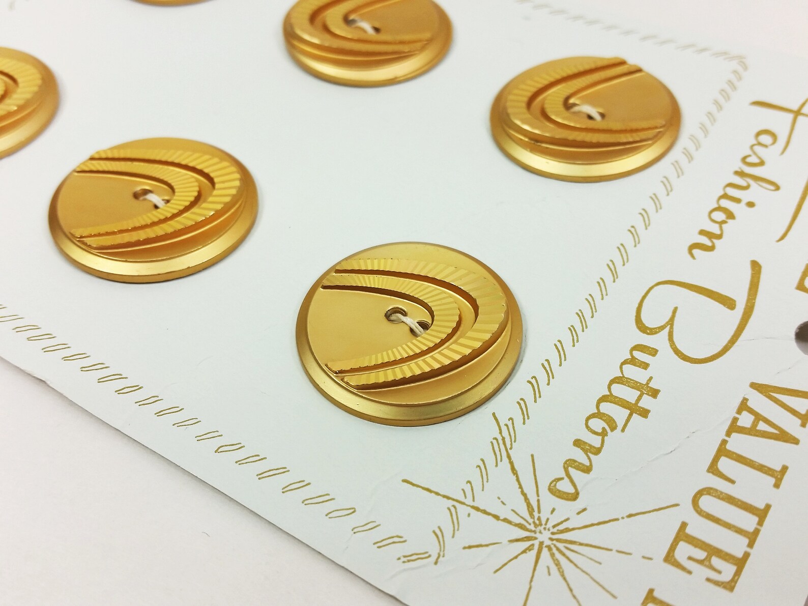 Art Deco Gold Buttons With Arch Design Large Vintage 28mm | Etsy