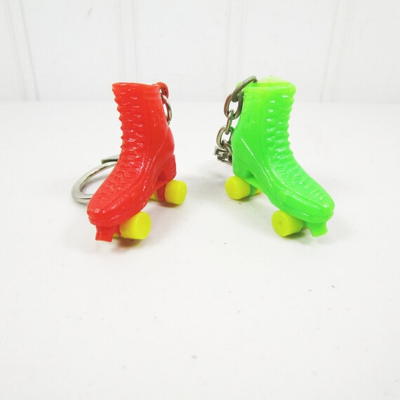 Roller Skate Zipper Pull or Key Ring 1980's Red and G… - Gem