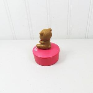Tiny Treasures Box Beary Special Stuff Round Trinket Bin Vintage 1980's Russ Berrie - Etsy