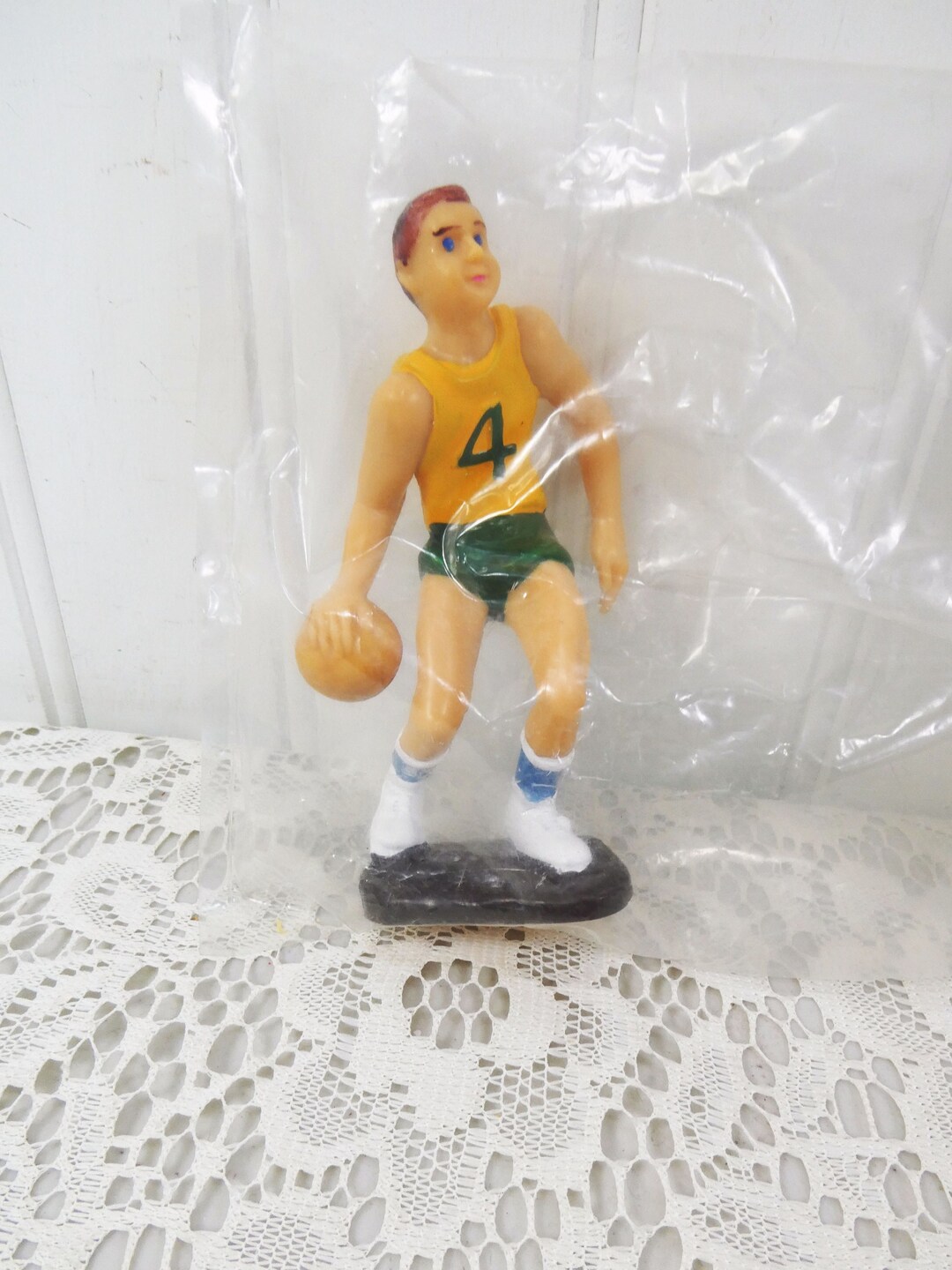 Basketball Player Cake Topper Green and Gold Basket Sports - Etsy