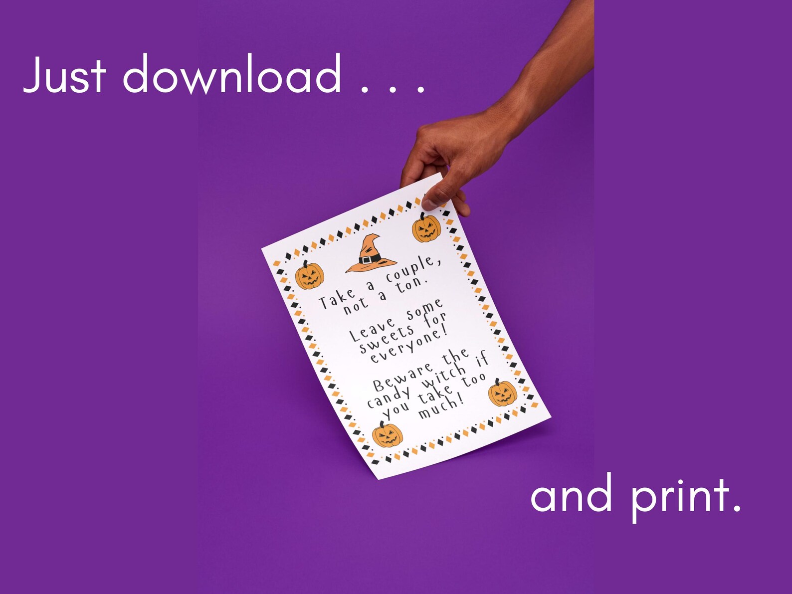 Instant Download Halloween Trick or Treat Printable Sign, Trick or ...