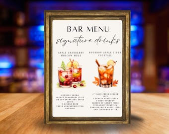 Fall Cocktail Menu - Etsy