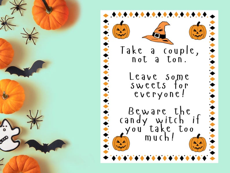 Instant Download Halloween Trick or Treat Printable Sign, Trick or ...
