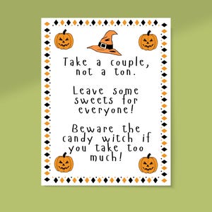 Instant Download Halloween Trick or Treat Printable Sign, Trick or ...