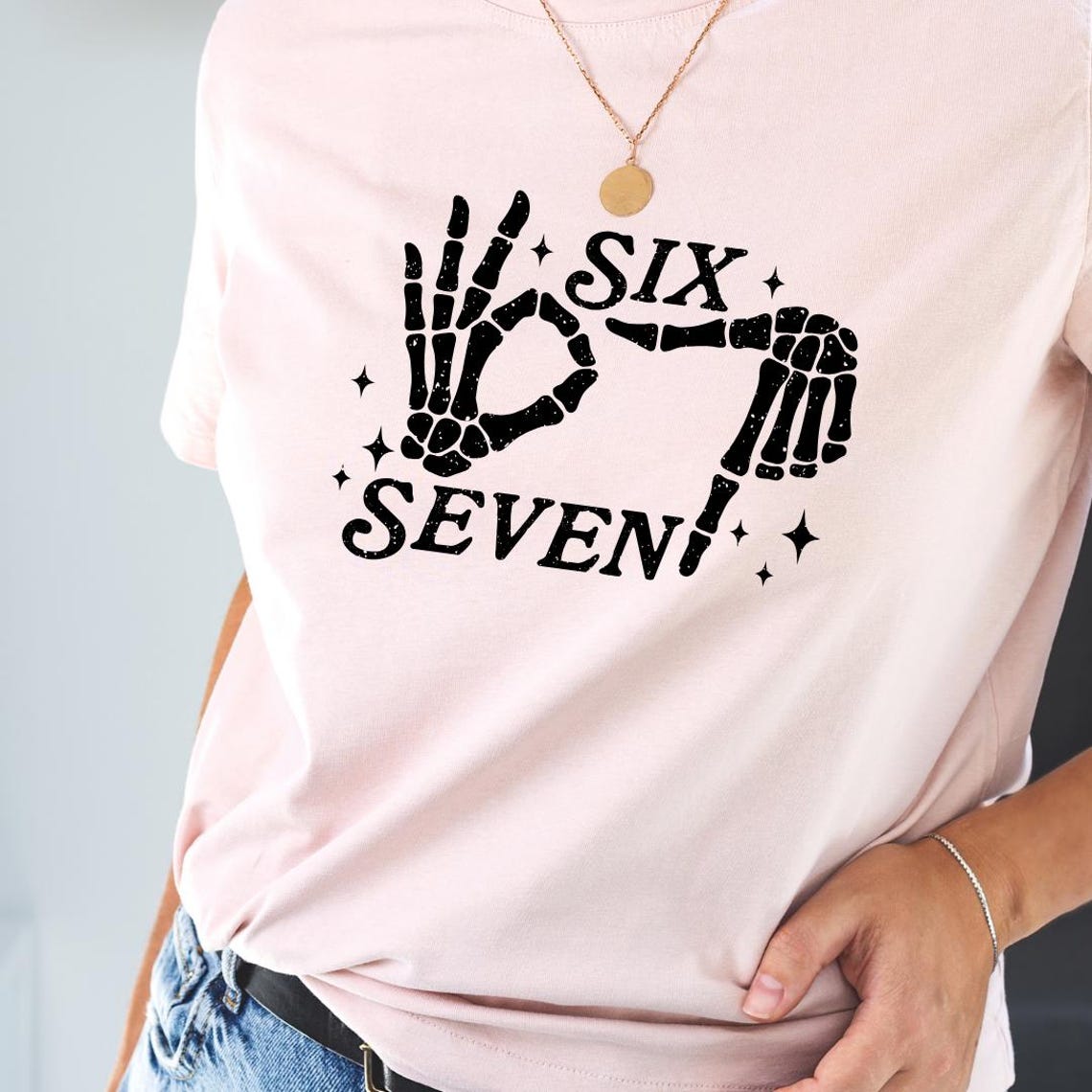 Six Seven Hand Sign SVG PNG | Skeleton Bones Design (digital Download ...