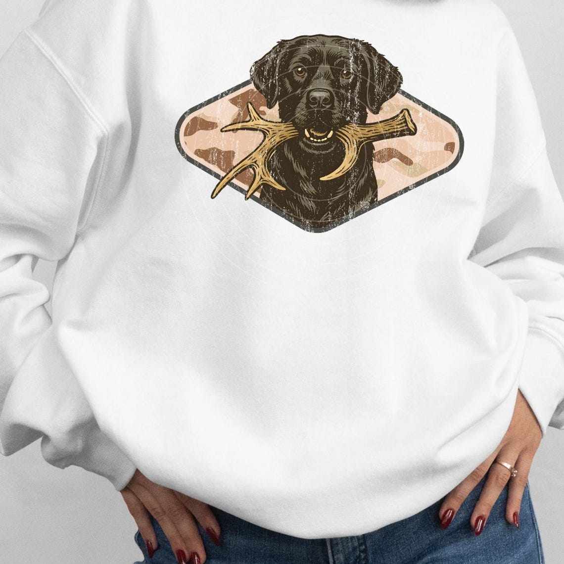Black Lab Hunting Dog PNG, Shed Hunt Dog, Camo Hunting Black Lab ...