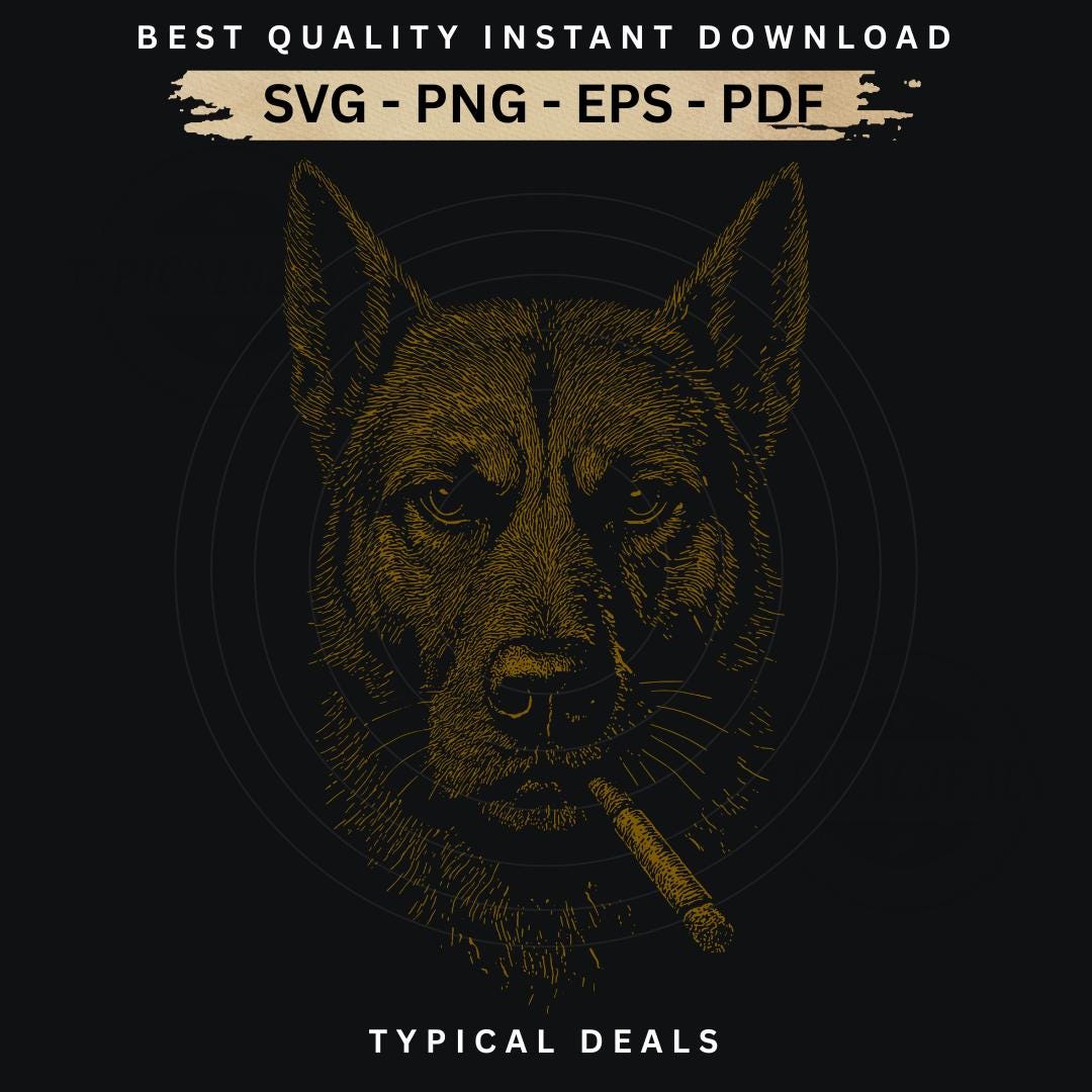 Smoking Dog Y2K SVG PNG – Edgy Retro 90s German Shepherd Digital ...
