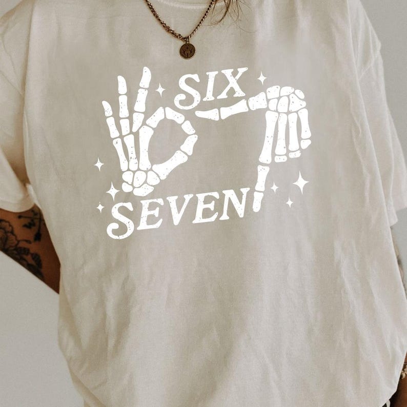 Six Seven Hand Sign SVG PNG | Skeleton Bones Design (digital Download ...